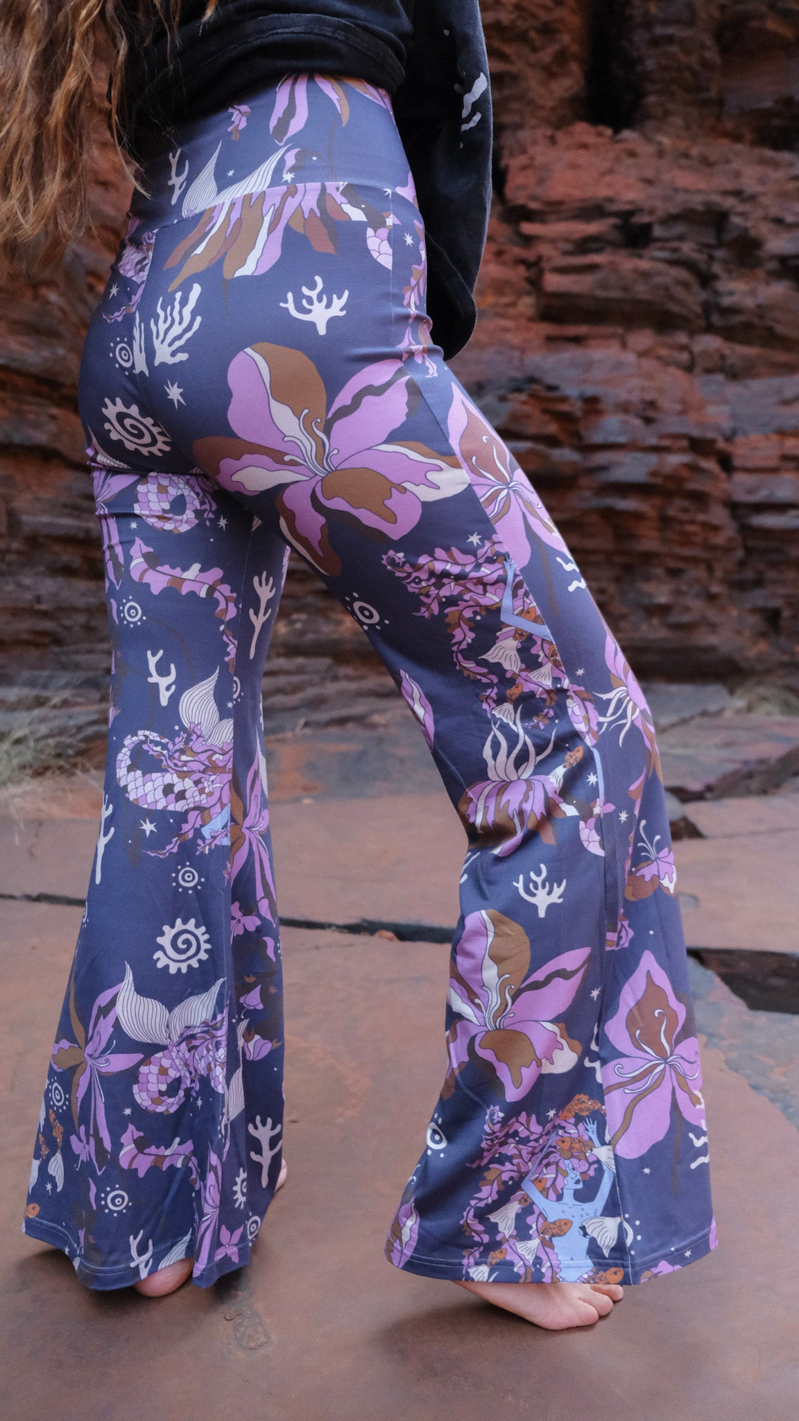 Long Flares - Indigo Mermaids – Moonface Clothing