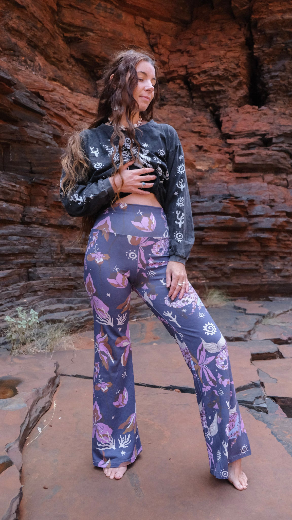 Long Flares - Indigo Mermaids – Moonface Clothing